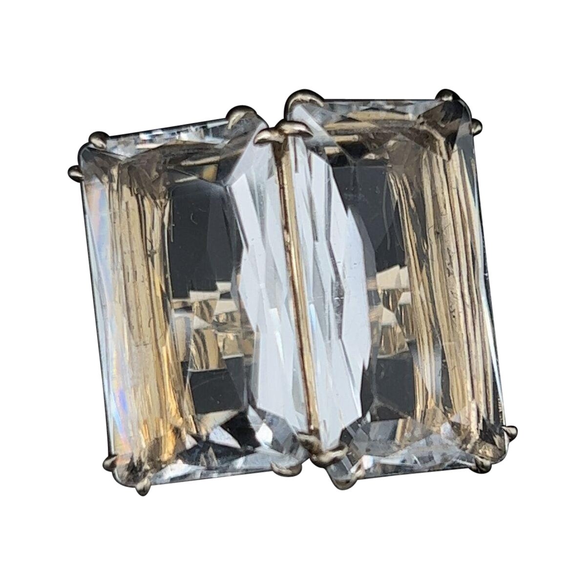 H. Stern Cobblestone 18k yellow Gold Rock Crystal and Diamonds Square ...