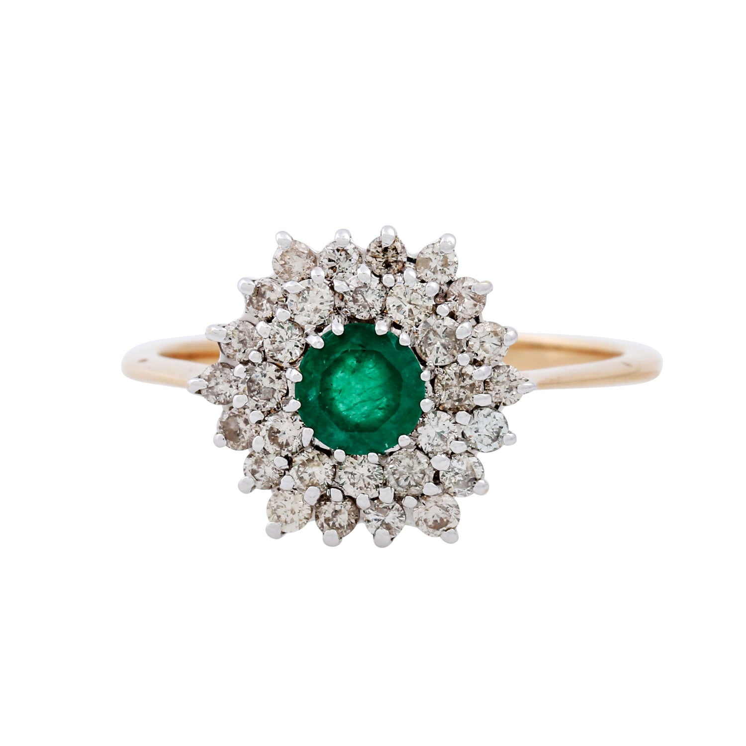 Classic Ring with an Emerald in the Middle For Sale at 1stDibs