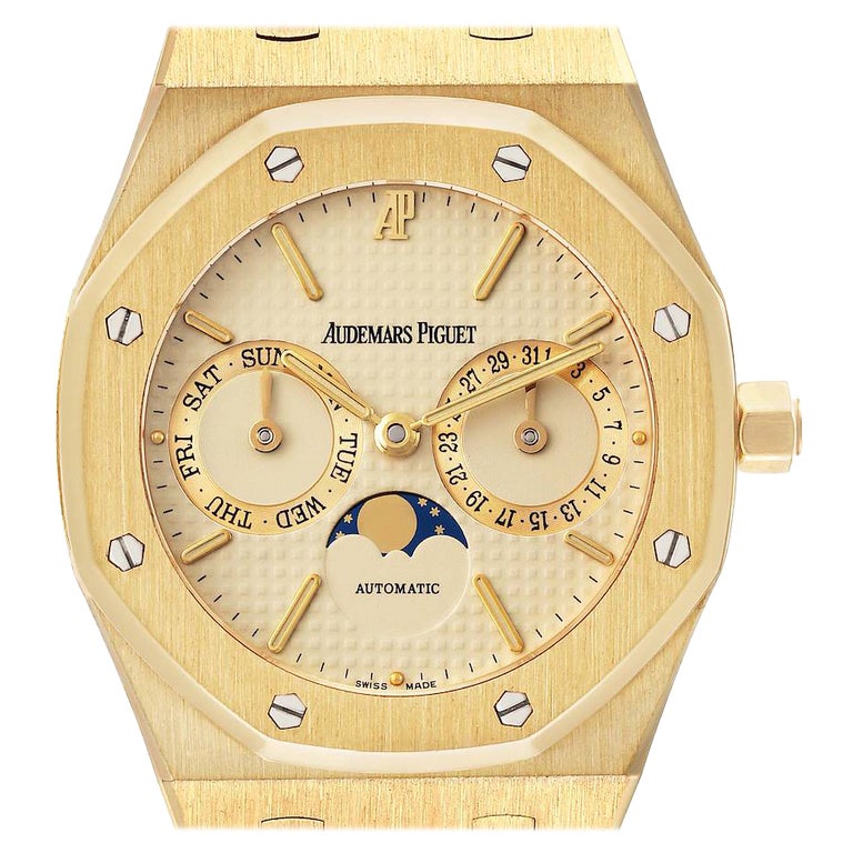 Audemars Piguet Royal Oak Yellow Gold Day Date Moonphase Mens Watch ...