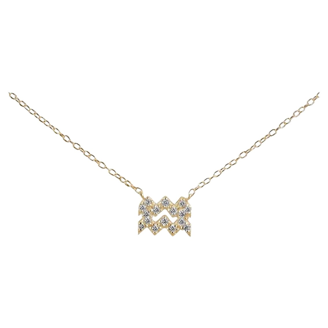 Aquarius Zodiac Diamond Pendant Necklace at 1stDibs | aquarius gold ...