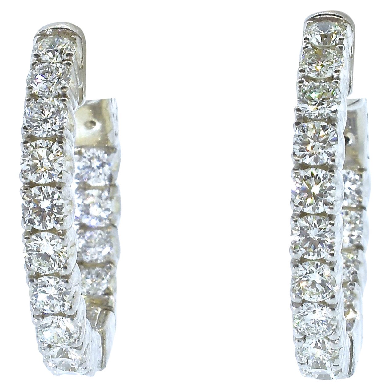 Angie Marei Lilith Pavé Diamond Studded Hinged Hoop Earrings in 18K ...