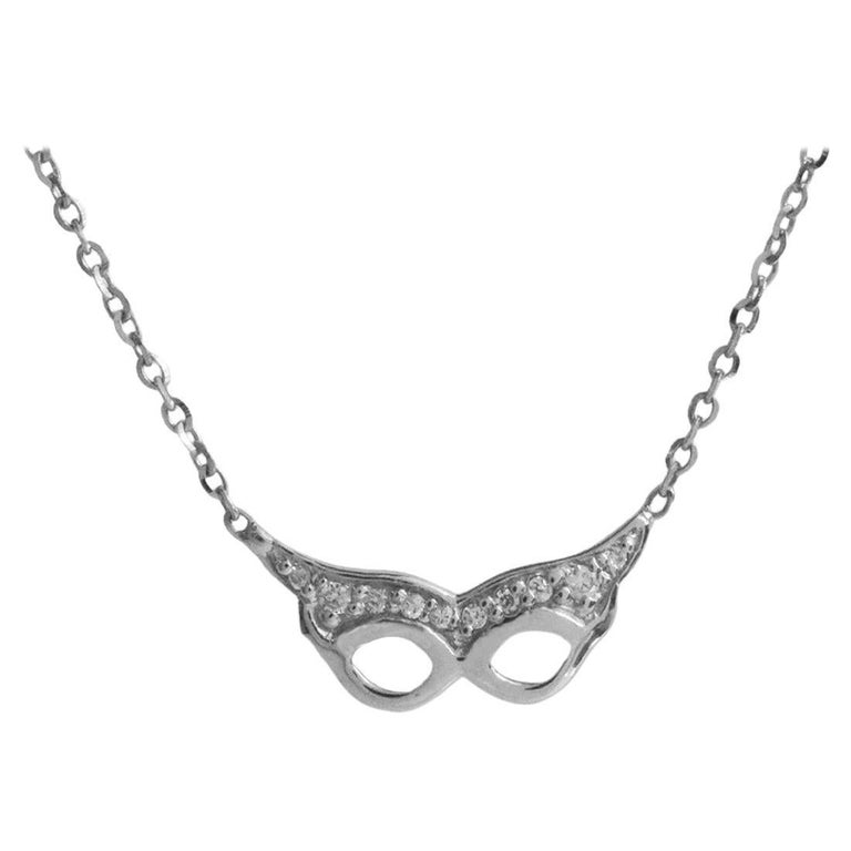 14k Gold Masquerade Mask Diamond Necklace Layering Simple Necklace For ...