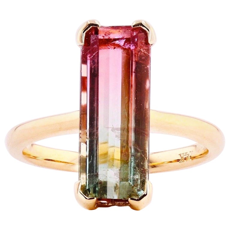 4.94 Carat Watermelon Tourmaline Ring For Sale at 1stDibs