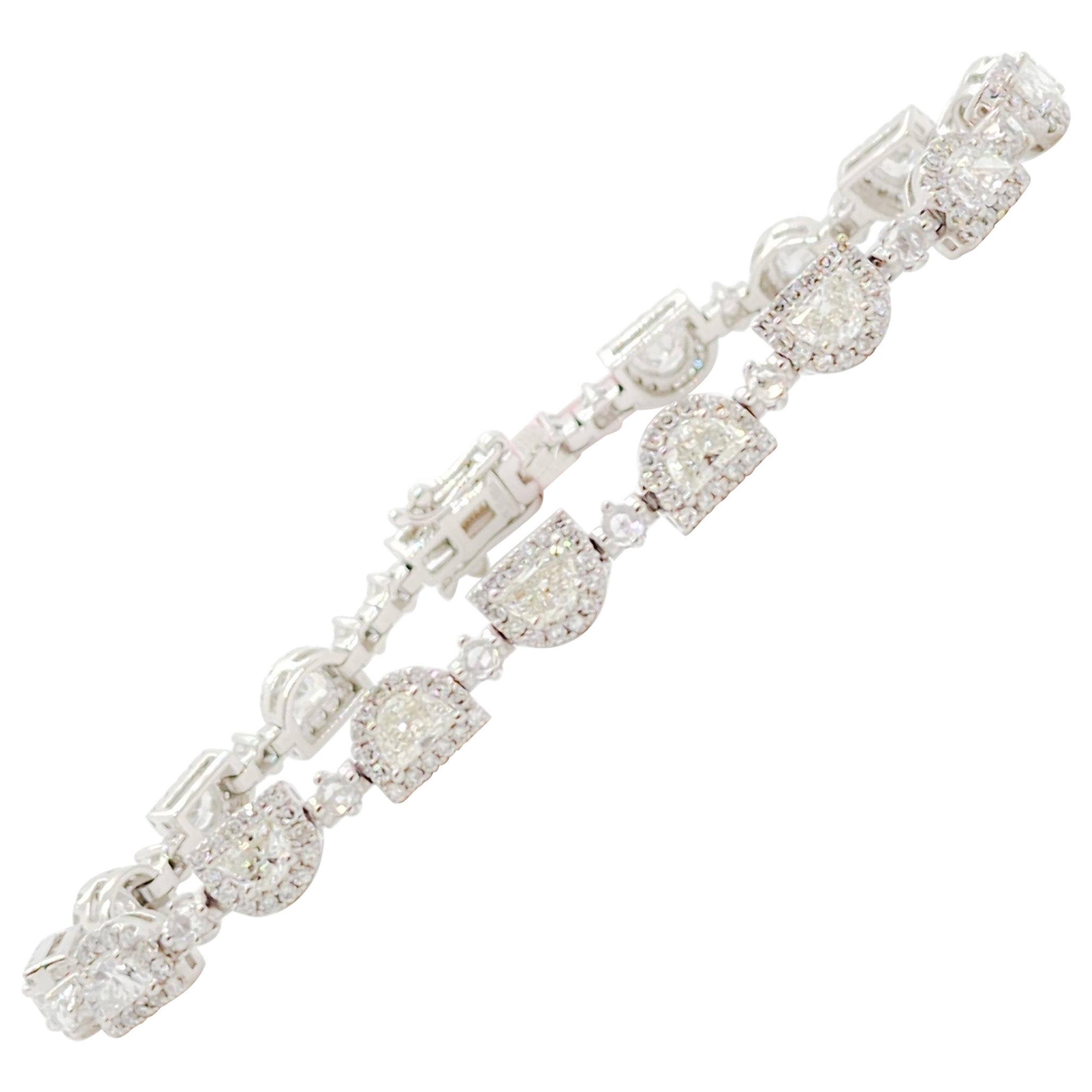 Platinum and 18K Gold Fancy Yellow and White Diamond Bracelet For Sale ...