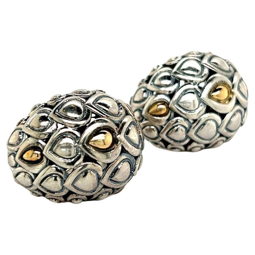 Auth Caviar 925 Sterling Silver and 18 Karat Gold 3 Raw Omega Back ...