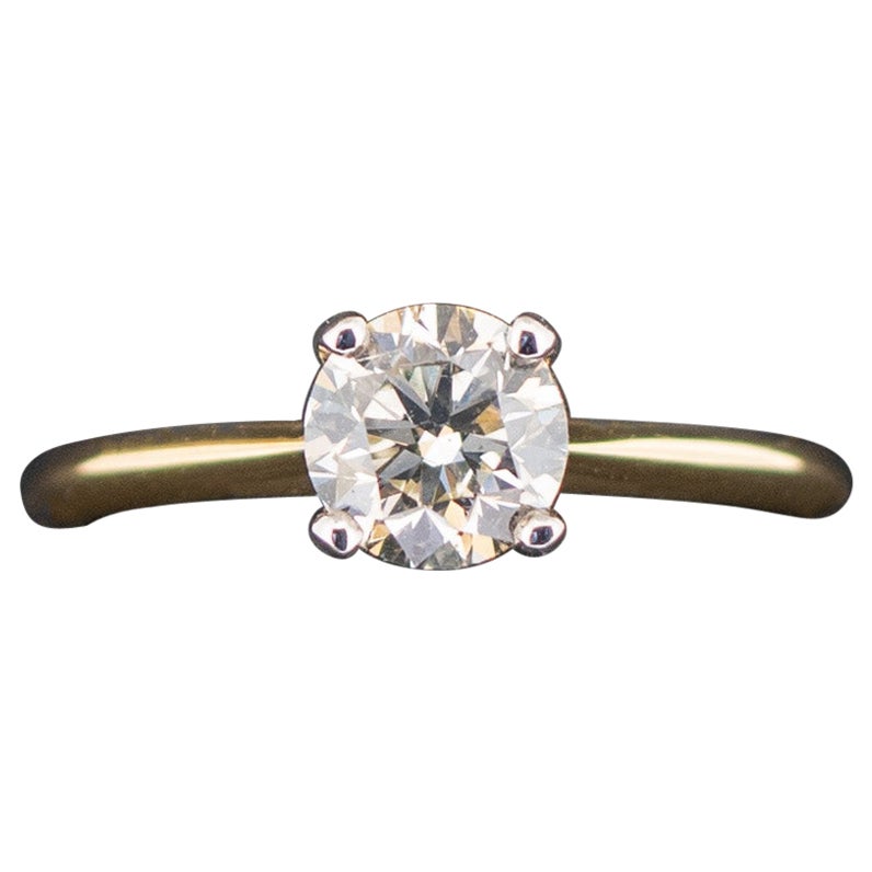 Set of Three Stacking Diamond Solitaires in 18 Karat Yellow Gold at 1stDibs