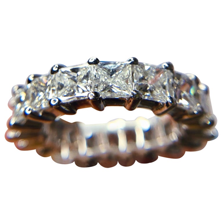 Customizable 14kt White Gold DIA Certified Eternity Band with 6.00ct ...