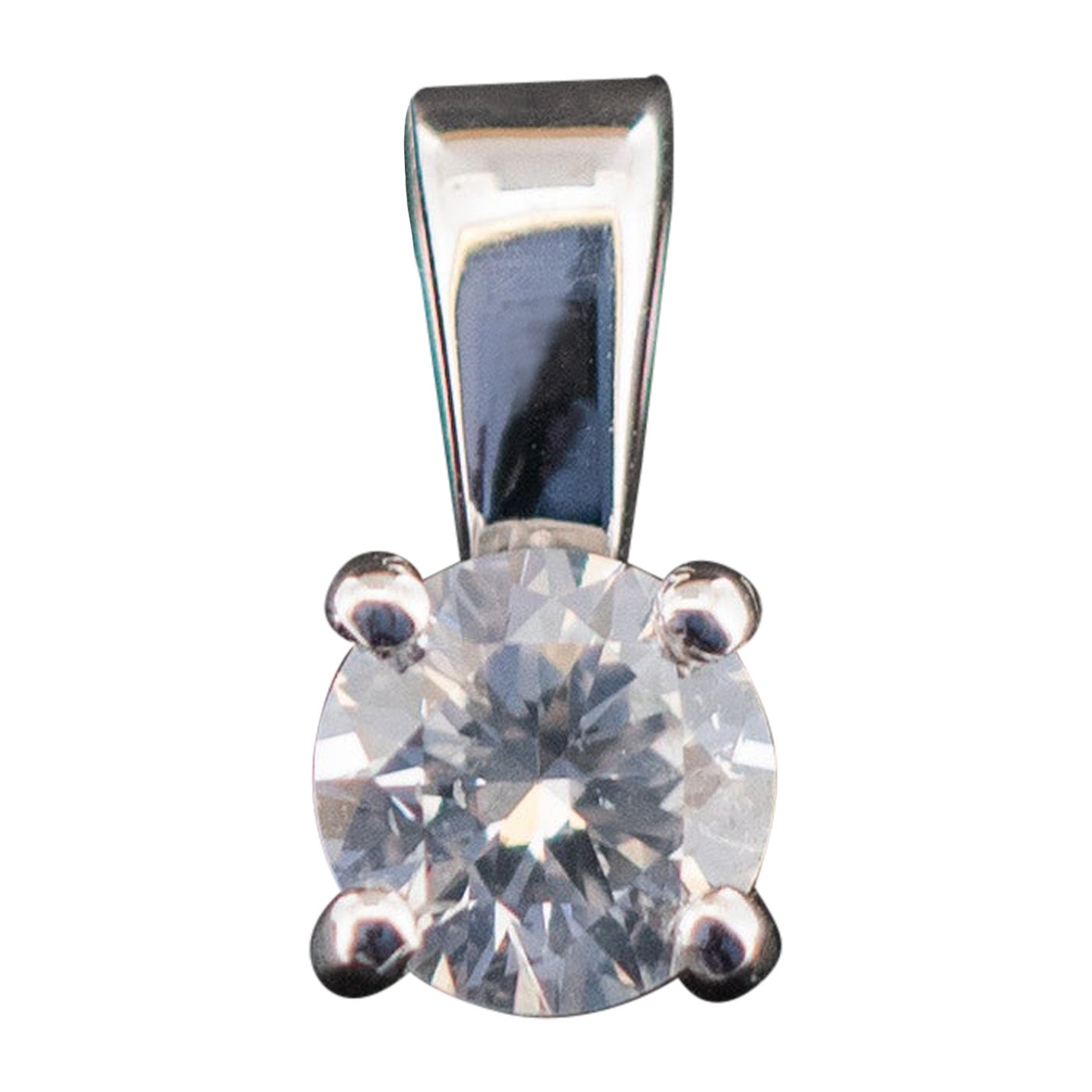 Trilliant Diamond Single Stone Pendant at 1stDibs