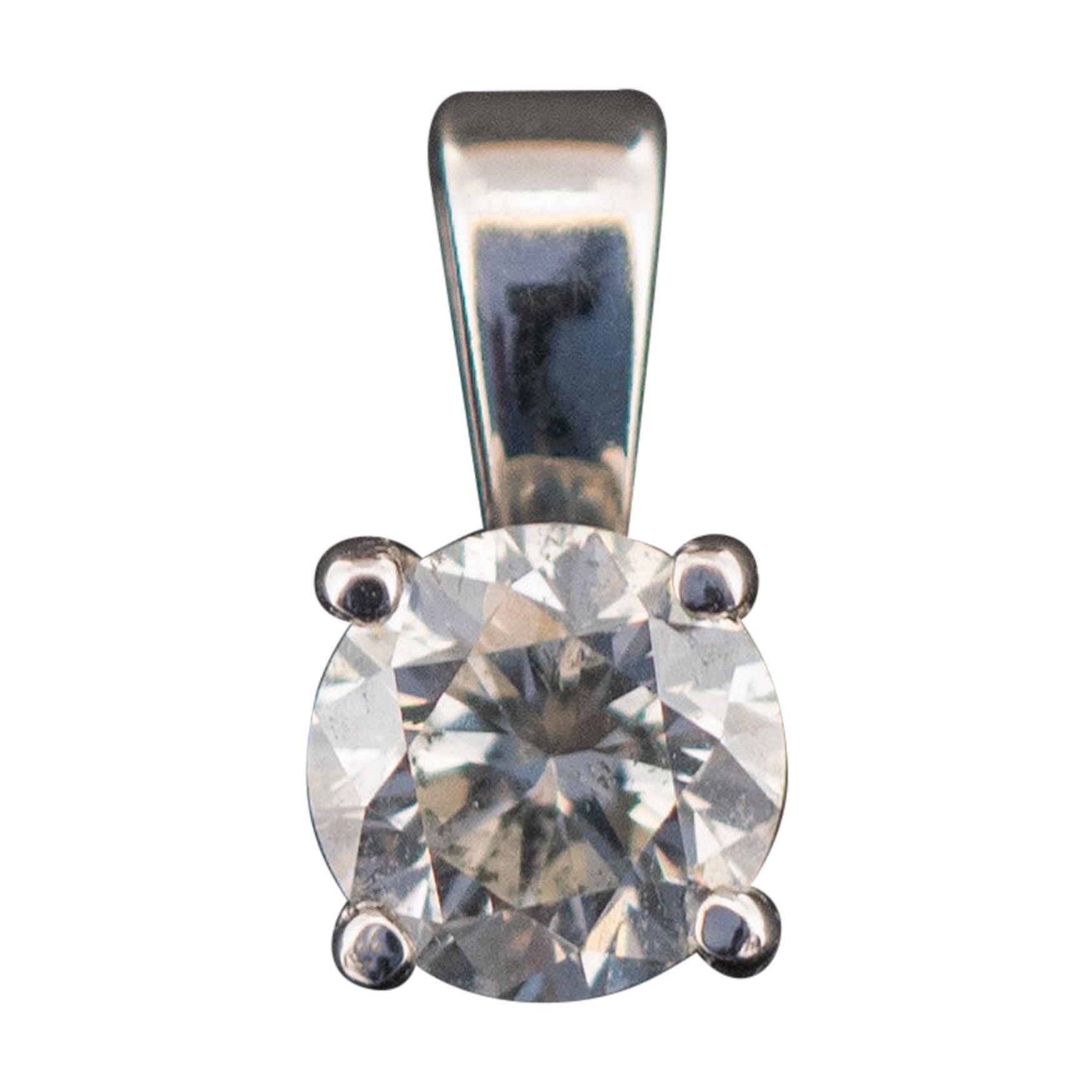 Trilliant Diamond Single Stone Pendant at 1stDibs