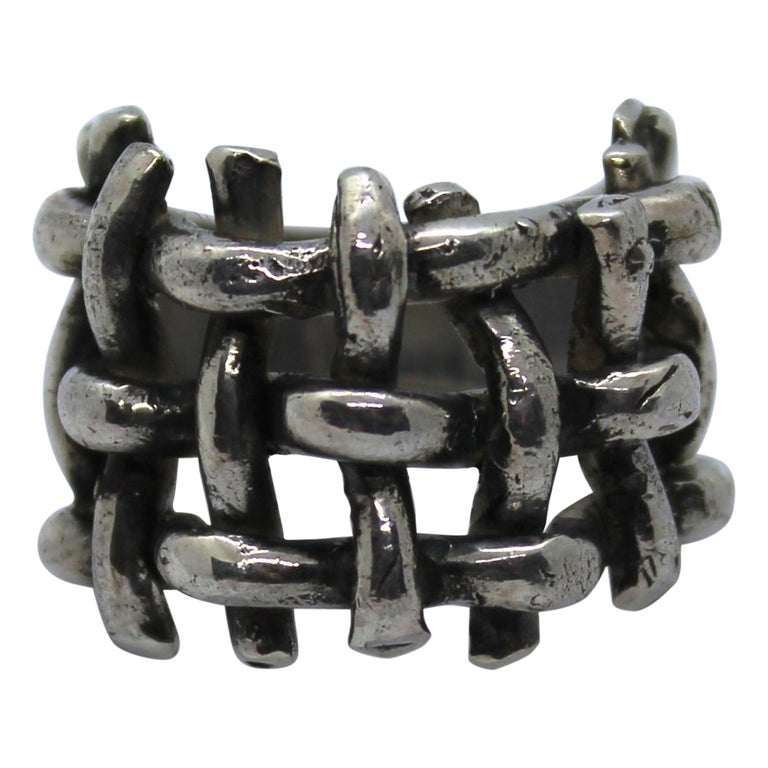 "Intreccio" Ring Sterling Silver, Handcrafted, Italy For Sale at 1stDibs