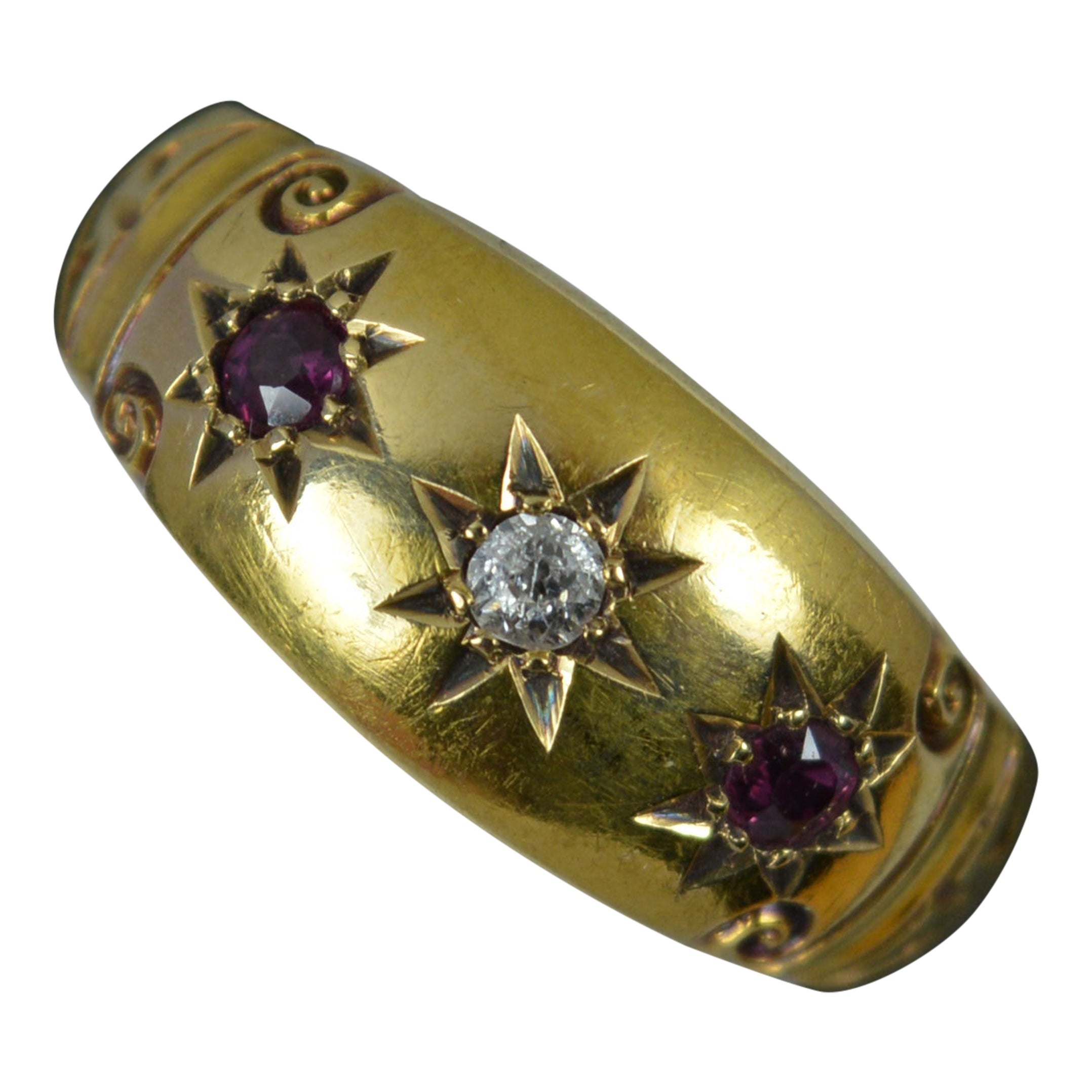 Antique 18 Karat Gypsy Ring with Diamonds at 1stDibs | antique gypsy ring