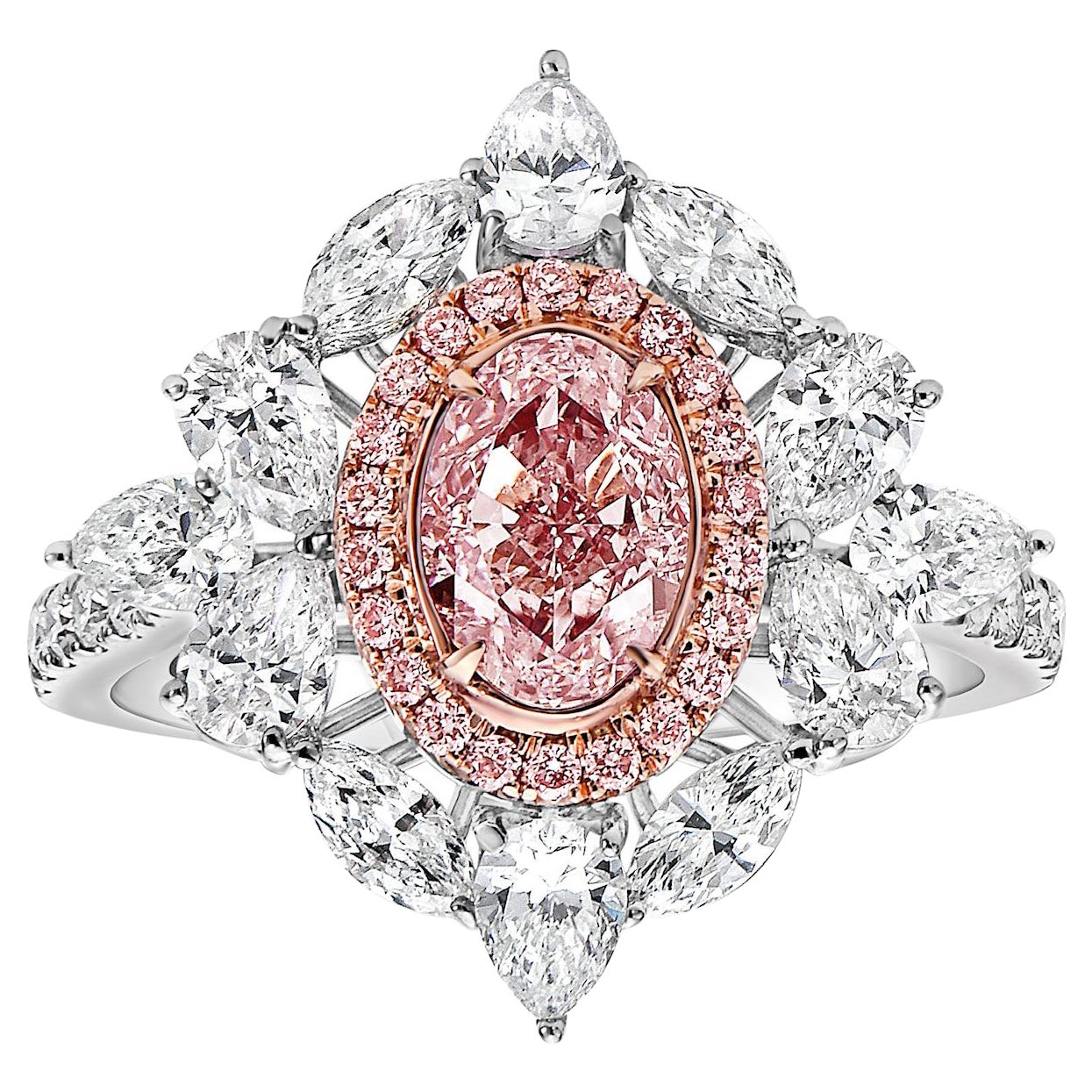 1.00ct Light Pink Oval SI2 GIA Ring at 1stDibs