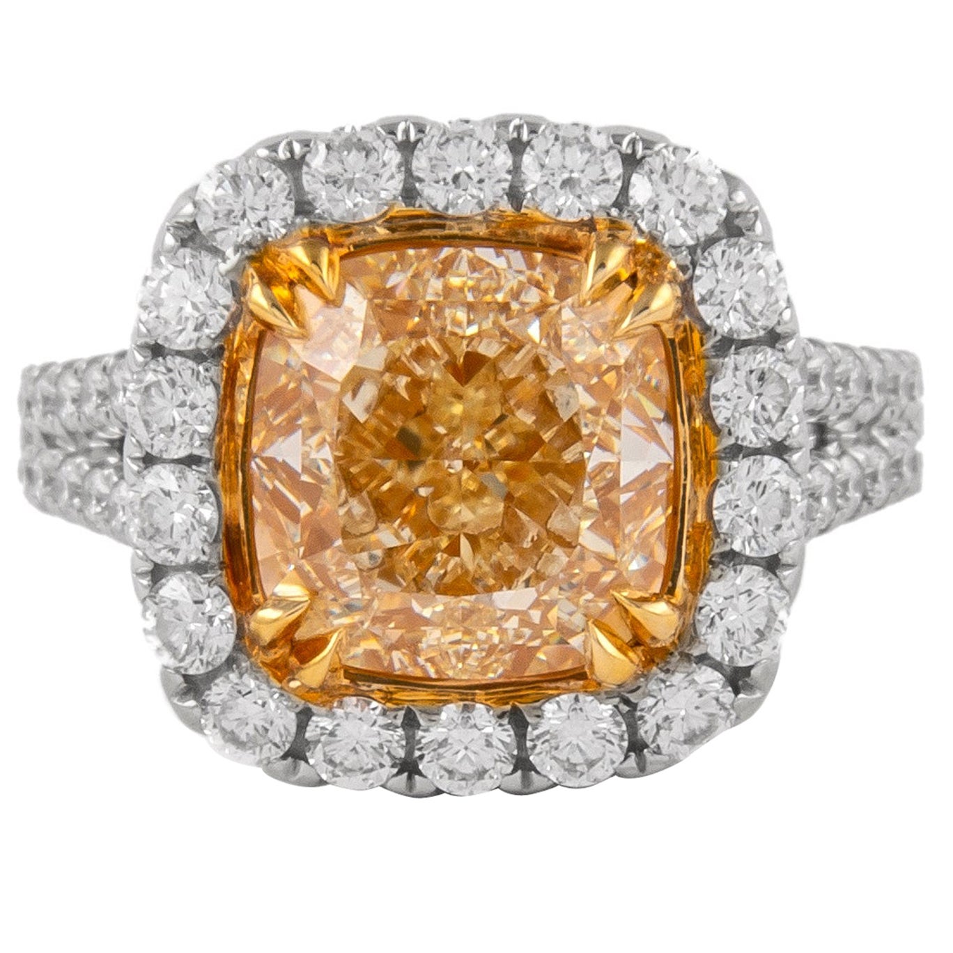 Alexander GIA 1.02ct Fancy Deep Brownish Orangey Yellow Diamond Ring ...