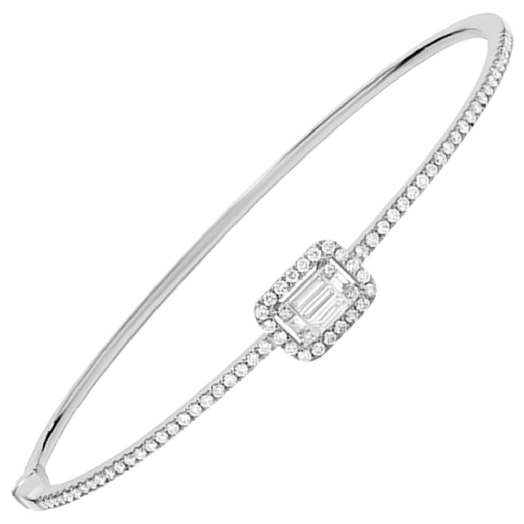 Luxle 1.81 Cttw. Diamond Bangle Bracelet in 18K White Gold For Sale at ...