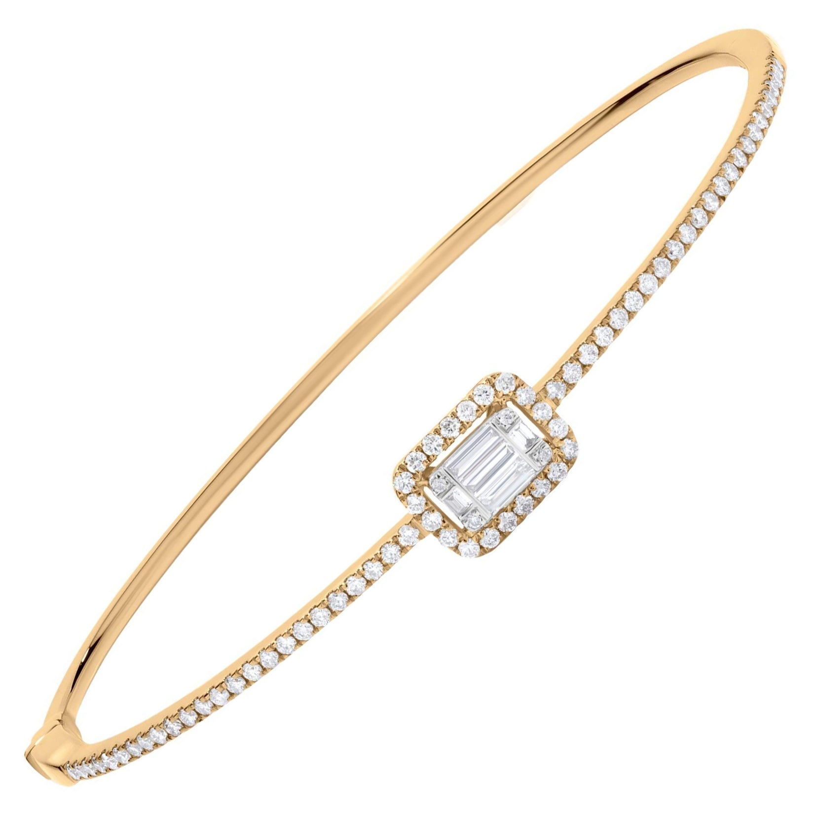 Luxle 1.20 Cttw. Diamond Bangle in 18 Karat White Gold For Sale at 1stDibs