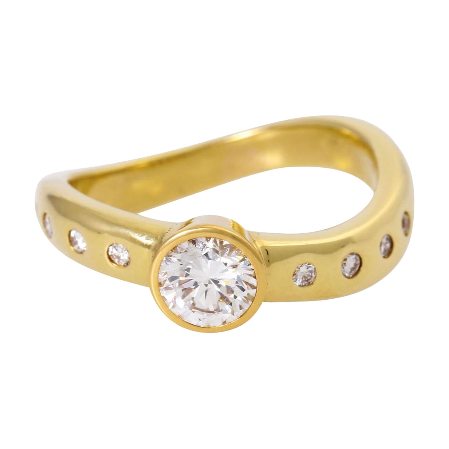 Ring in the Middle with Brilliant Approx. 1.03 Ct. O-P/P1 For Sale at ...