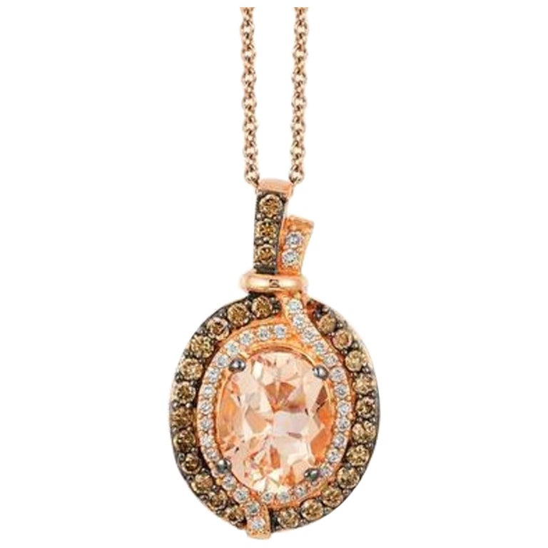 Grand Sample Sale Pendant Featuring Peach Morganite Chocolate Diamonds ...