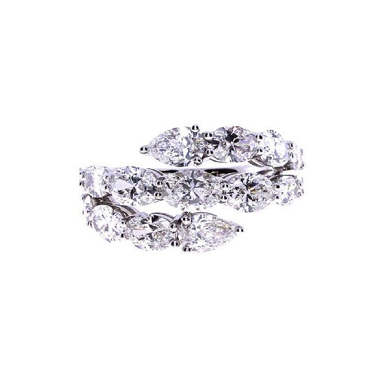 Fancy Yellow and White Pear Shape Diamond Ring For Sale at 1stDibs ...