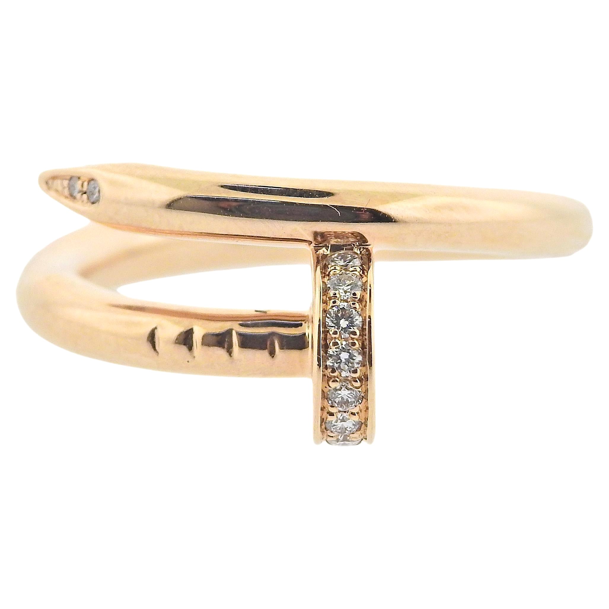 Cartier Juste un Clou Diamond Gold Nail Band Ring at 1stDibs | cartier ...