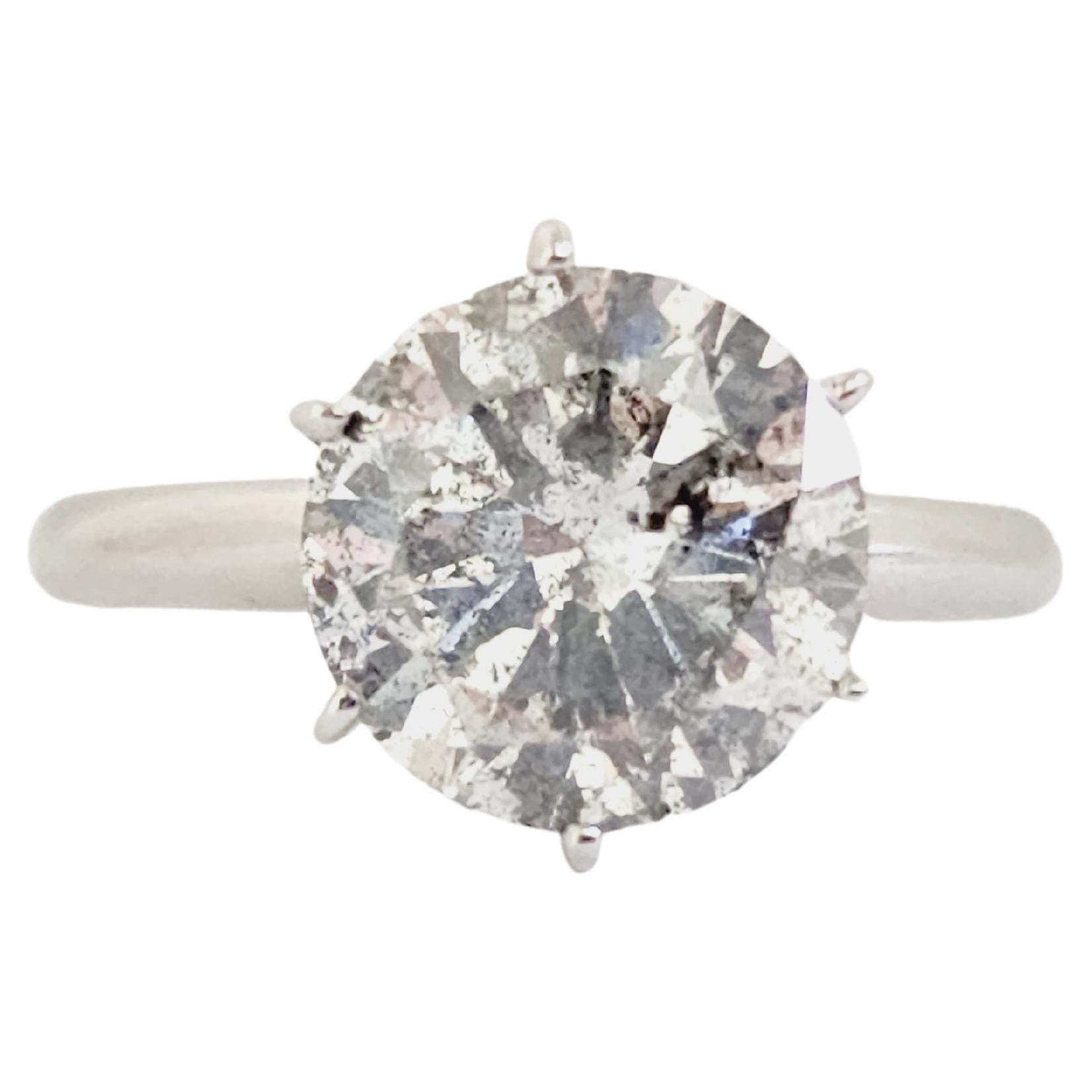 Graff Ring in 18 Karat White Gold Set with a 3.14 Ct Cushion-Shaped ...