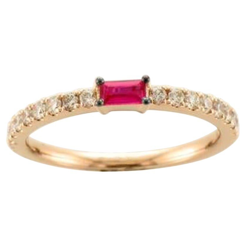 Le Vian Ring featuring Passion Ruby Nude Diamonds set in 14K Strawberry Gold For Sale at 1stDibs