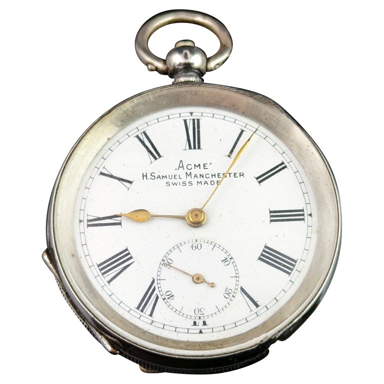 Antique Fine Silver Pocket Watch, Fob Watch, Acme at 1stDibs