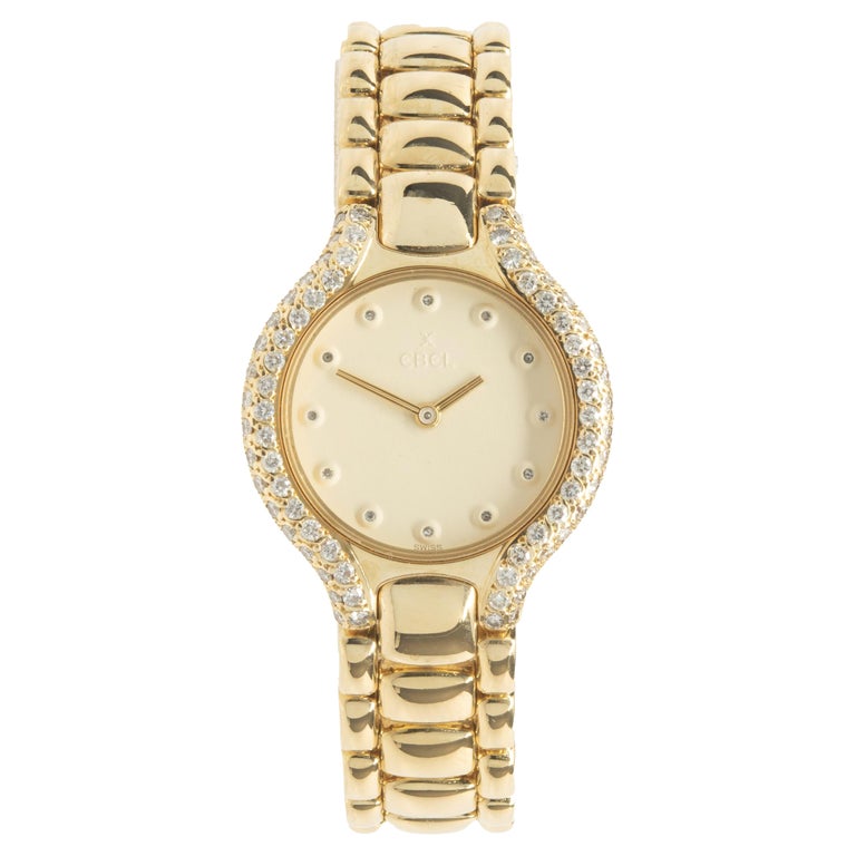 Ebel 18 Karat Yellow Gold Diamond Beluga 24 For Sale at 1stDibs