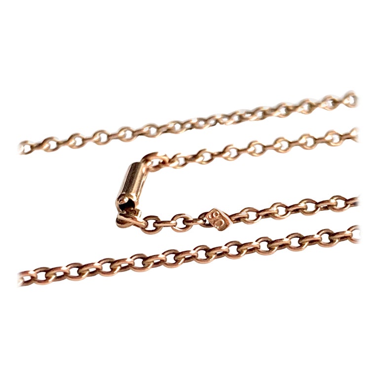 9ct Gold Rose Antique Barrel Clasp Chain For Sale at 1stDibs