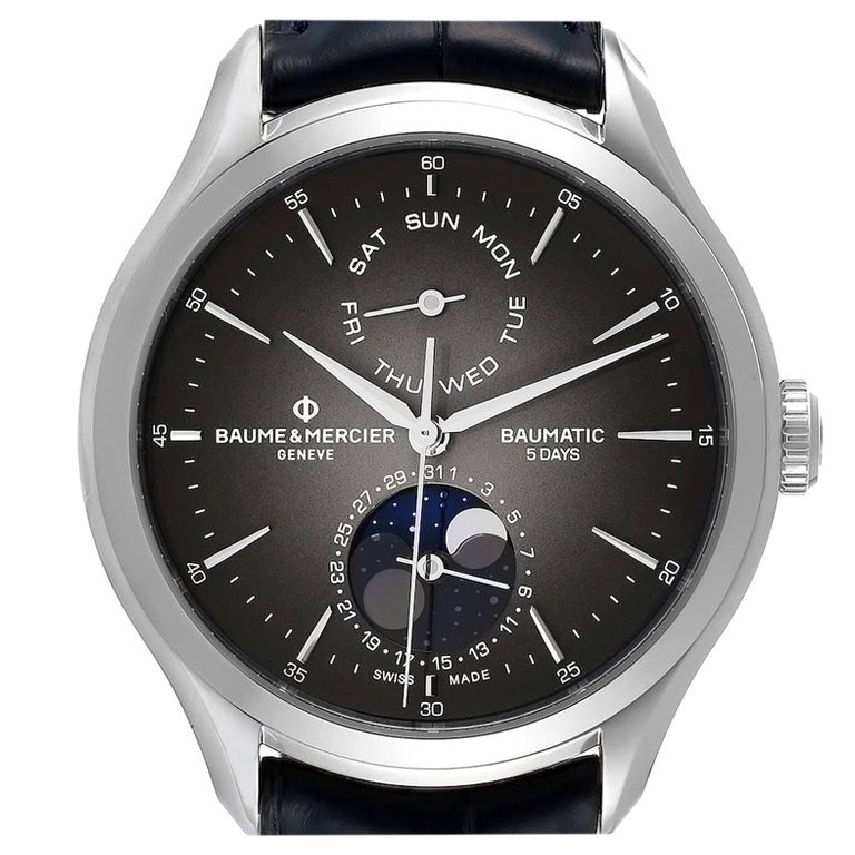 Baume Mercier Clifton Baumatic Automatic Steel Mens Watch 10548 Box ...