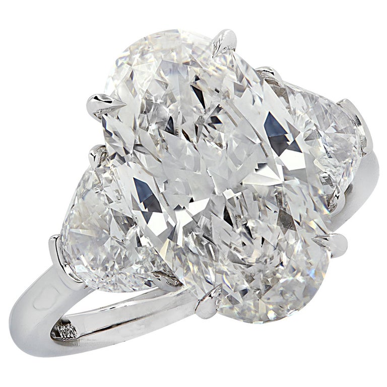 Vivid Diamonds GIA Certified 5.13 Carat Oval Diamond Engagement Ring ...