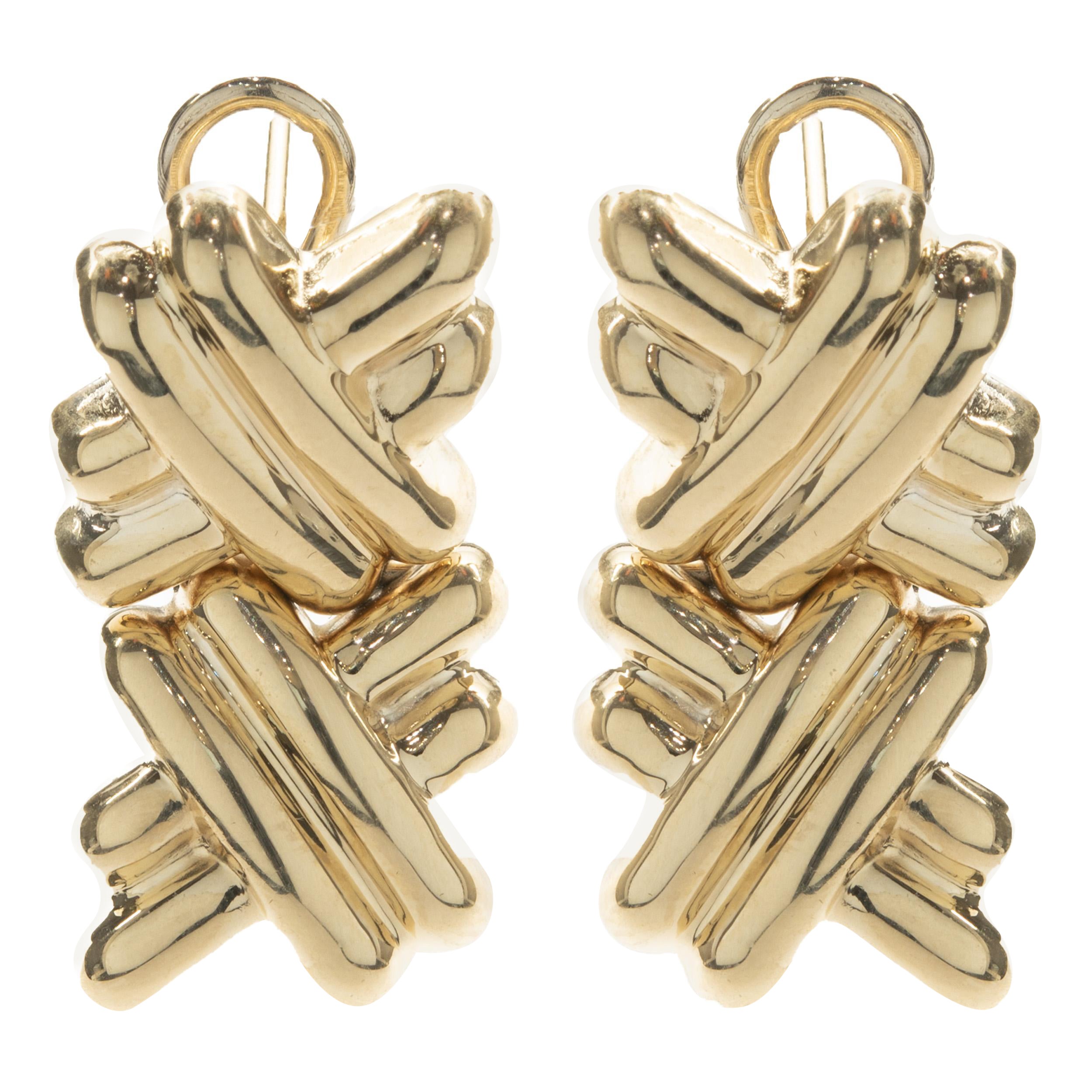 14 Karat Gold Double Bubble Baroque Pearl Earrings For Sale at 1stDibs