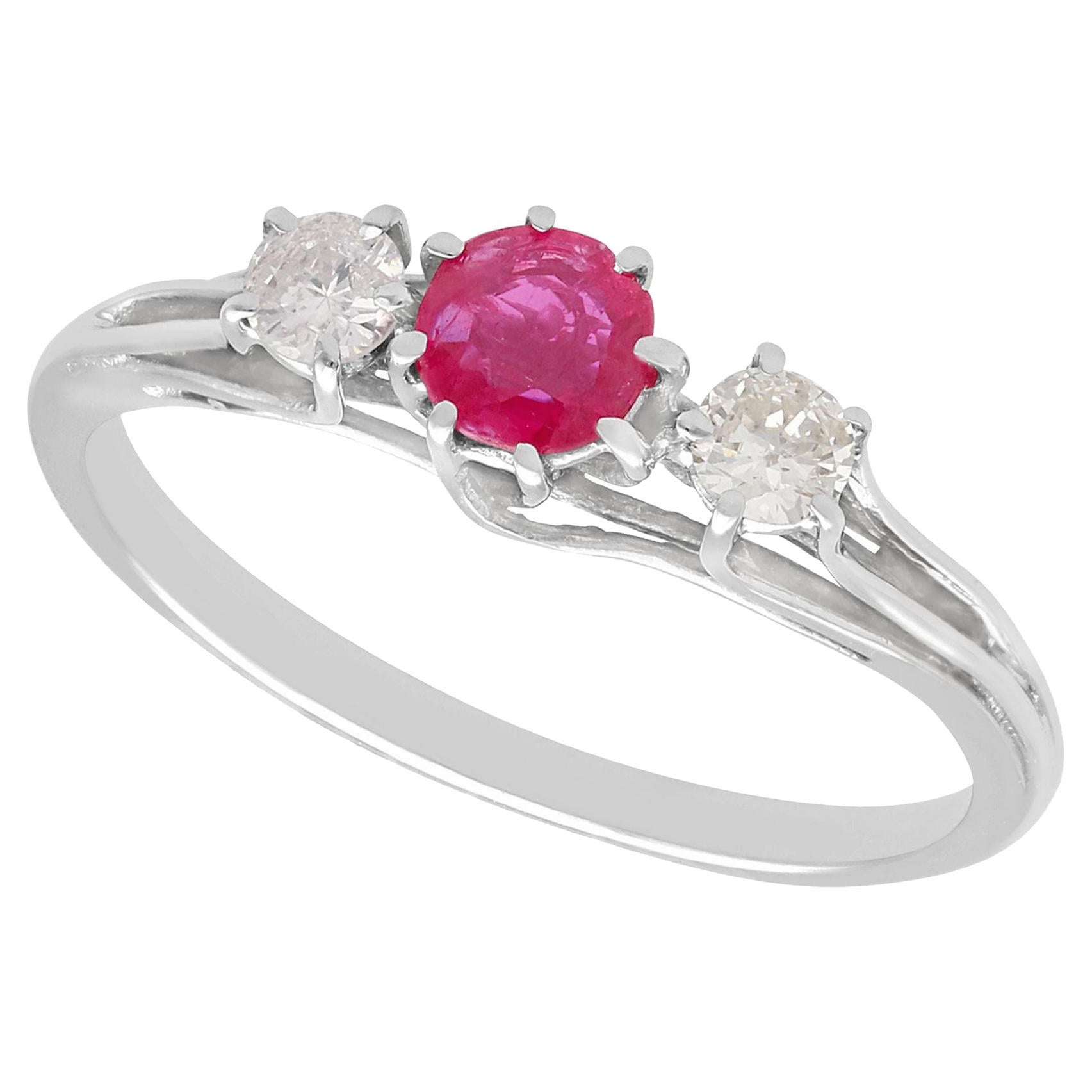 1950s Vintage Ruby and Diamond White Gold Trilogy Ring at 1stDibs ...