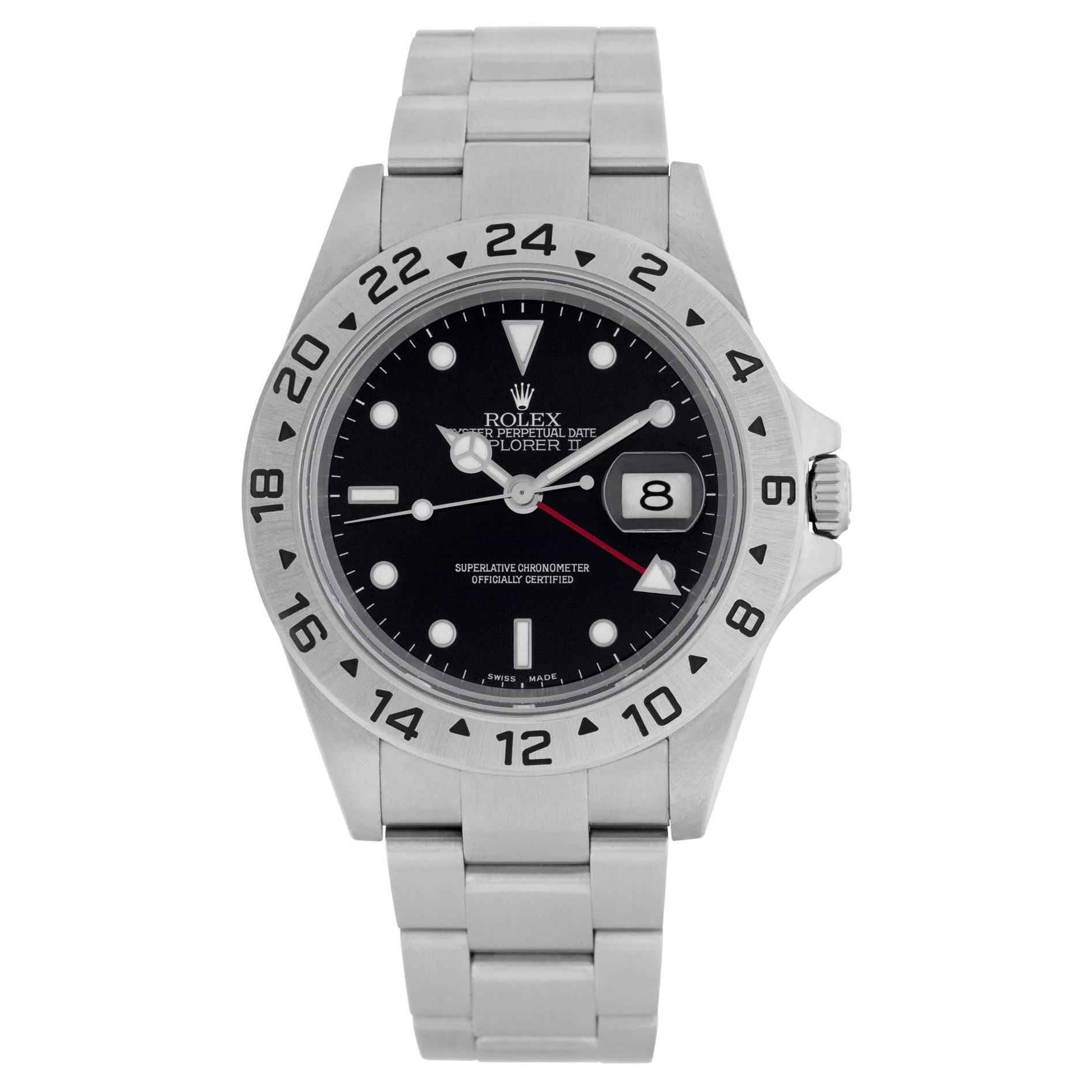 ]Rolex Explorer II 40mm White Dial Steel Mens Watch 16570 at 1stDibs