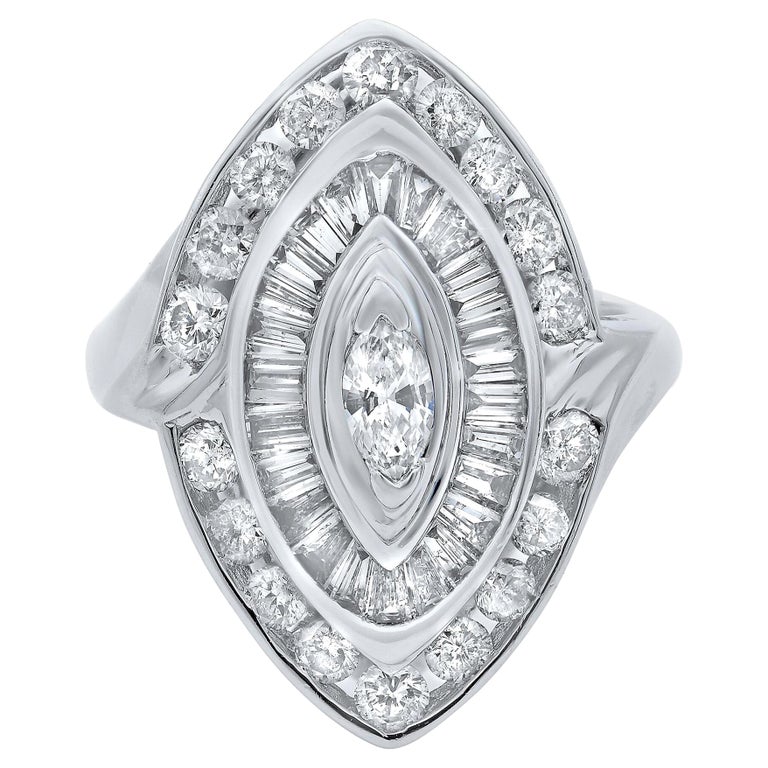 Diamant-Cocktailring 14K Weigold von Rachel Koen mit 2,00 ...