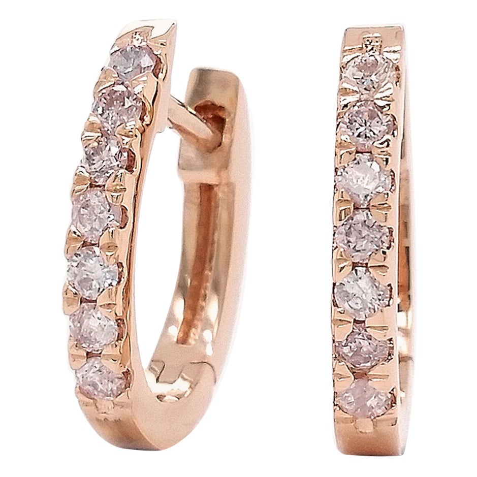 6.08 Carat Natural Pink Diamond Hoop Earrings For Sale at 1stDibs