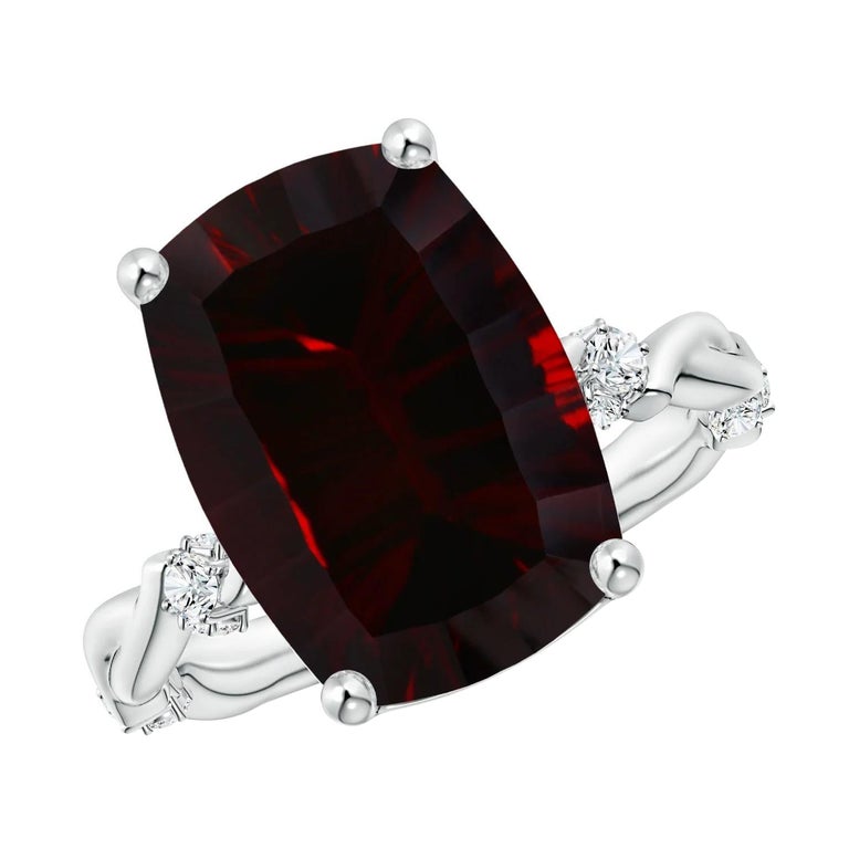 Customizable Angara Gia Certified Natural Rectangular Garnet Twist ...