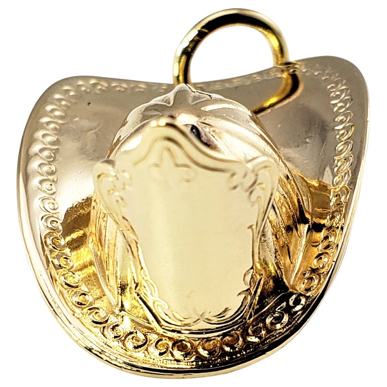 14 Karat Yellow Gold Fireman's Helmet Charm For Sale at 1stDibs