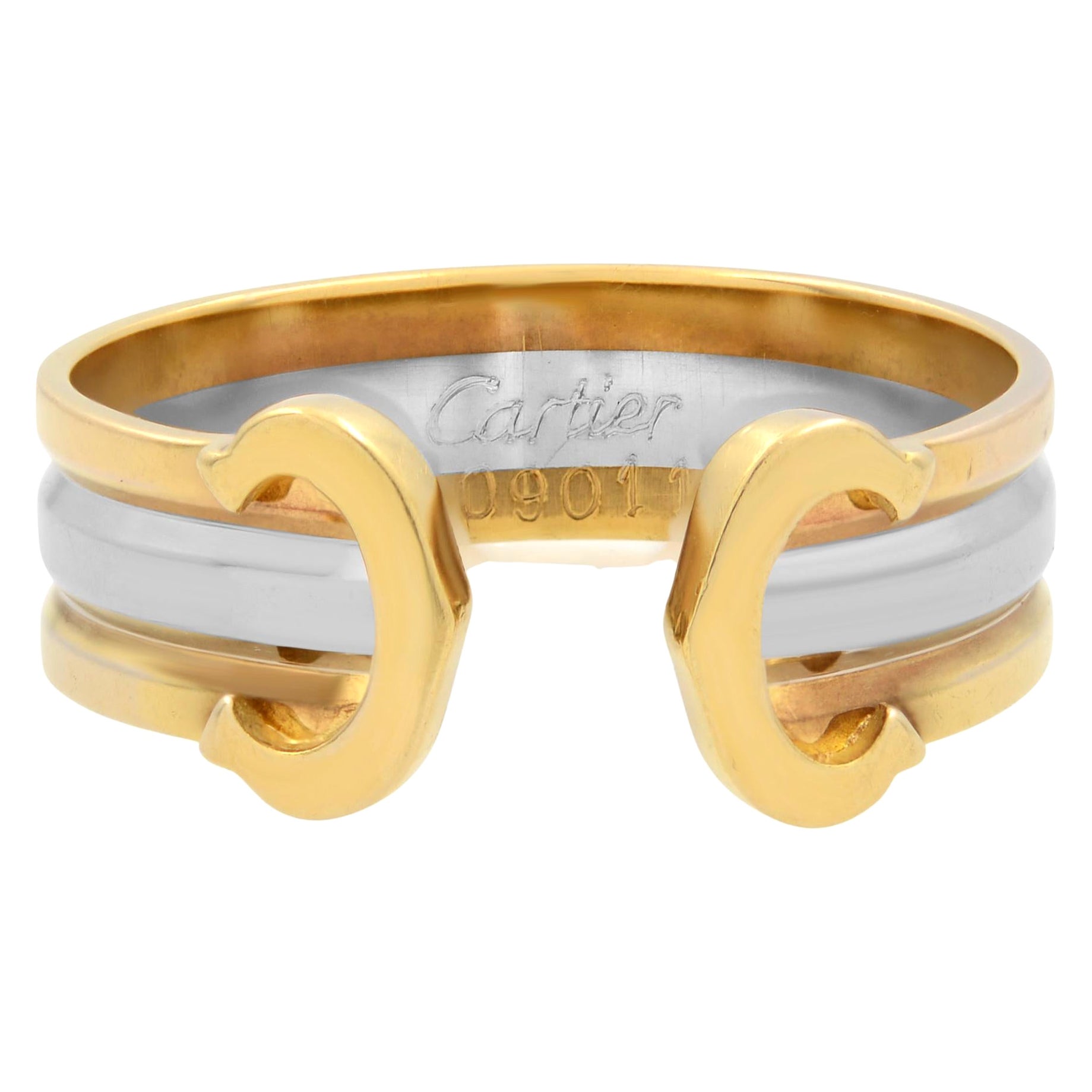 CARTIER Panther Tri-Color Gold Ring at 1stDibs