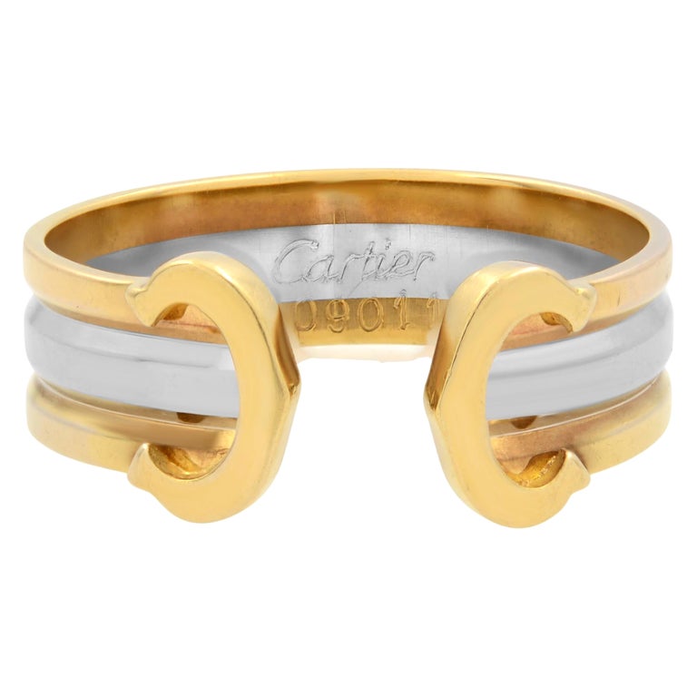 Cartier C De Cartier Ring Tri Color 18K Gold at 1stDibs