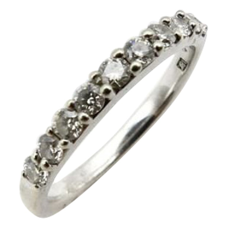 18K Gold Half Diamond Eternity Band by Abraham Jaffe For Sale at 1stDibs