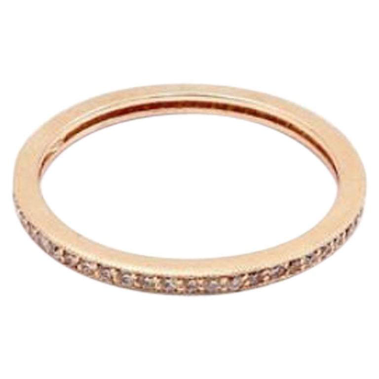 14K Rose Gold Micro Pave Diamond Eternity Band For Sale at 1stDibs