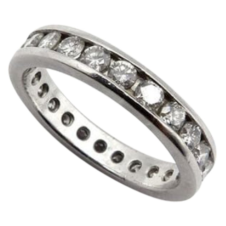 Channel Set Platinum Diamond Eternity Band For Sale at 1stDibs