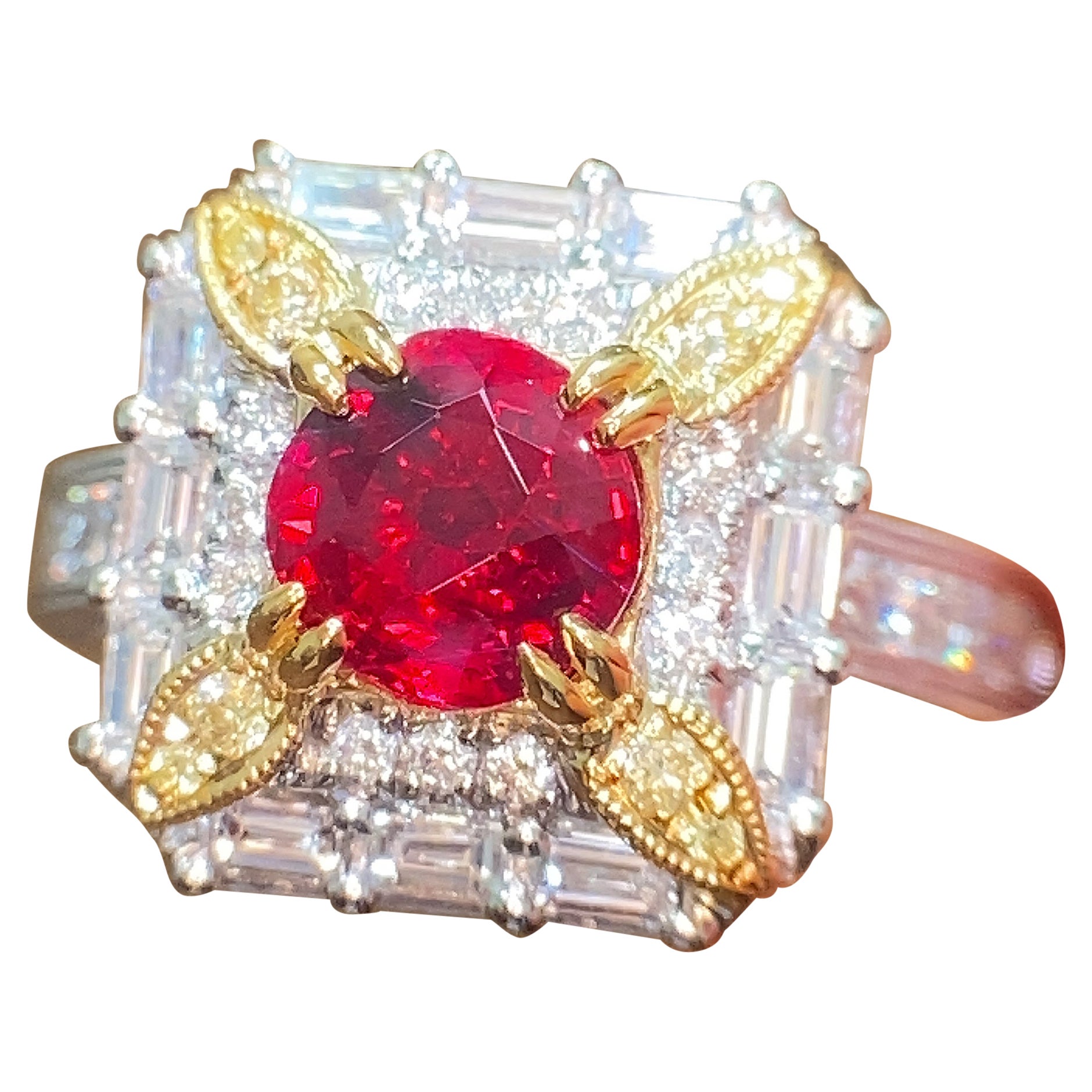 GIA Certified Five Carat Vivid Red Pigeon's Blood Burma Ruby and ...