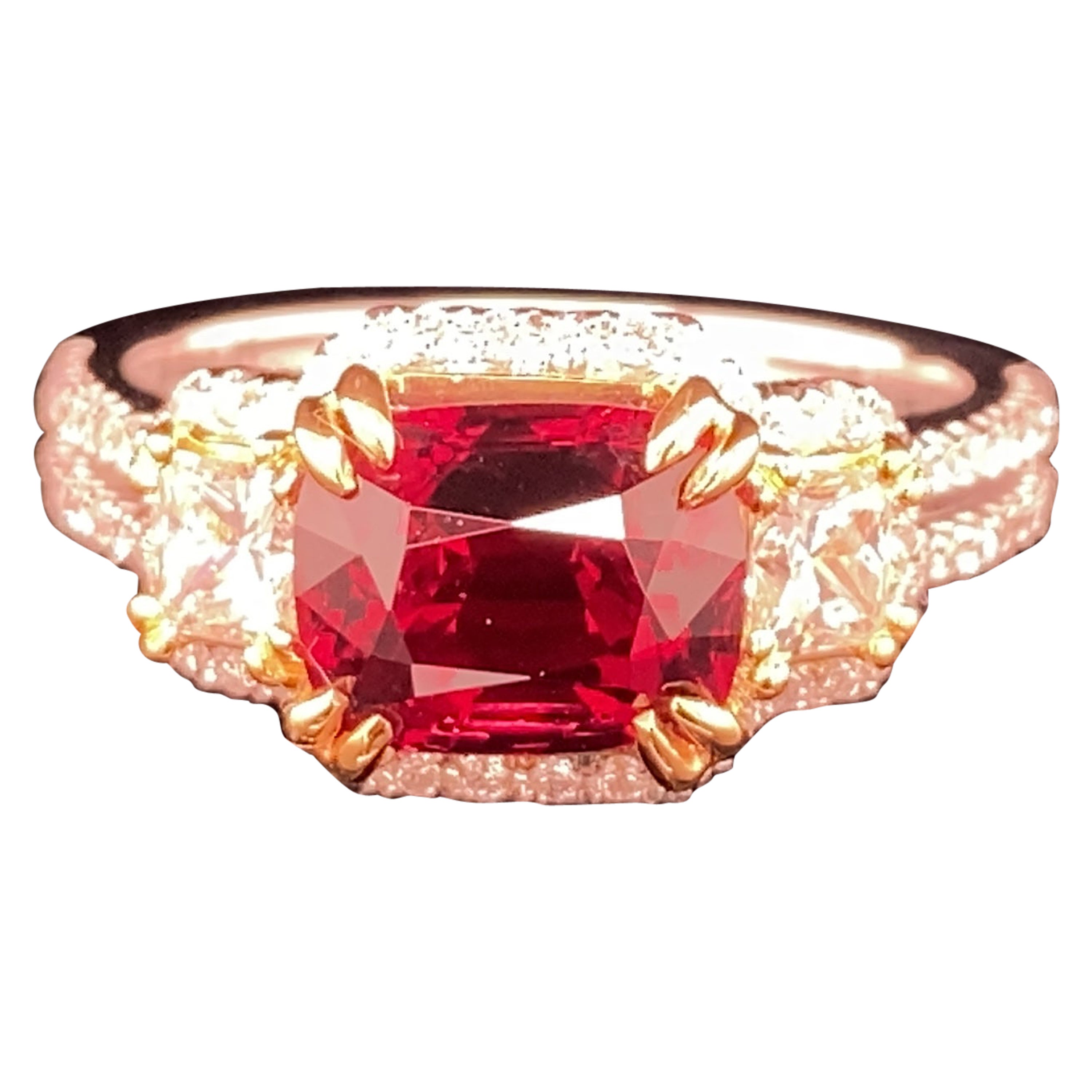 AGL Certified 1.89 Carat Burmese No Heat Ruby and Diamond Ring at ...