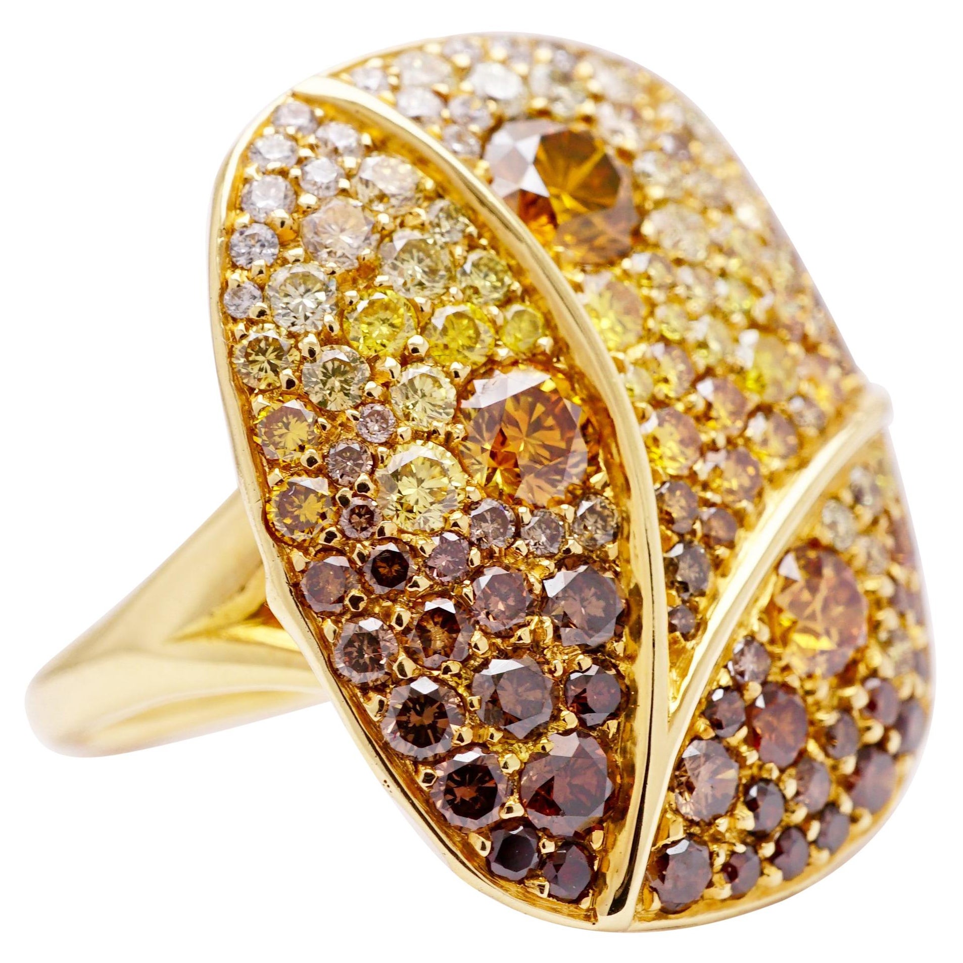 6.65ct Natural Fancy Colored Diamond Ring, 11 GIA Certificates For Sale ...