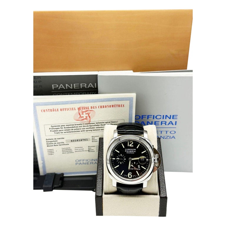 Panerai PAM00090 Pam 90 Luminor Power Reserve Black Dial Steel Box ...