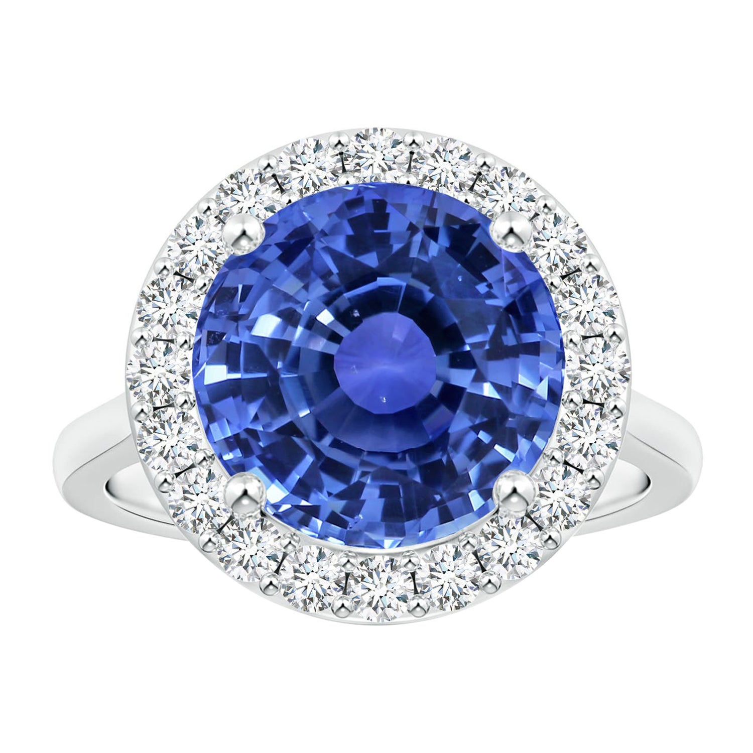 Customizable Angara Gia Certified Natural Round Blue Sapphire Ring in ...