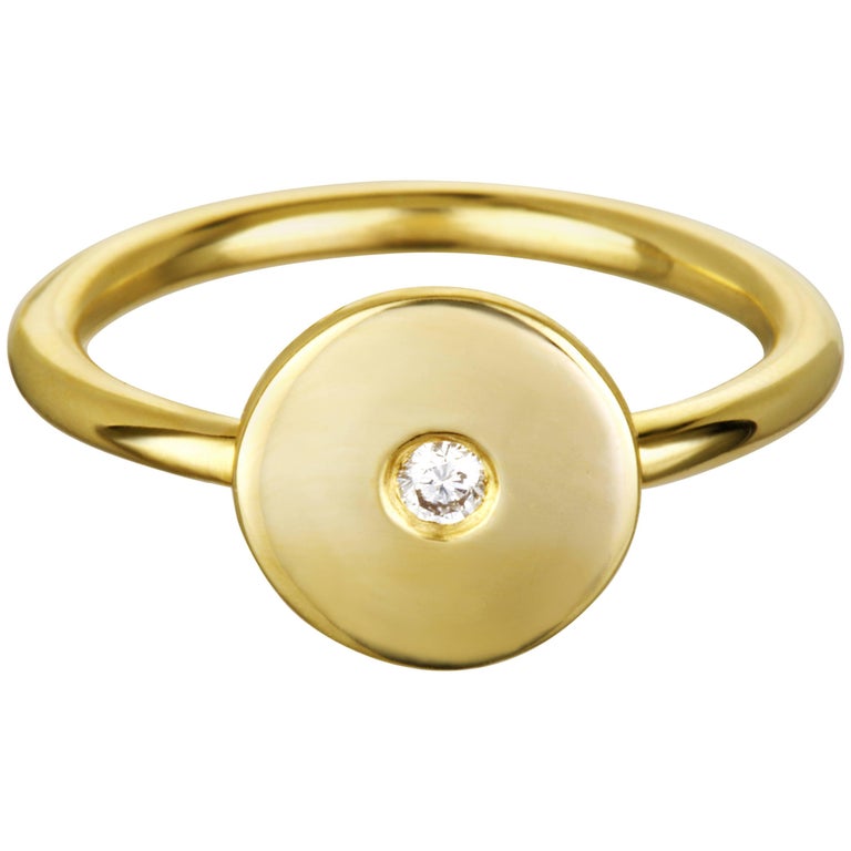 Faye Kim Diamond Disc Ring For Sale at 1stDibs
