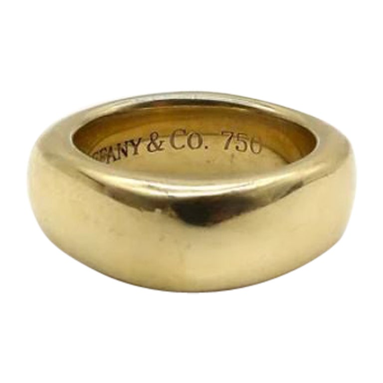 18K Gold Tiffany and Co. Thick Squared Band For Sale at 1stDibs
