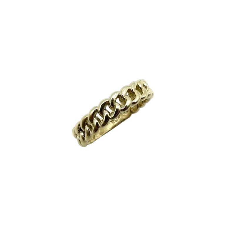 Vintage 10K Gold Curb Link Ring For Sale at 1stDibs